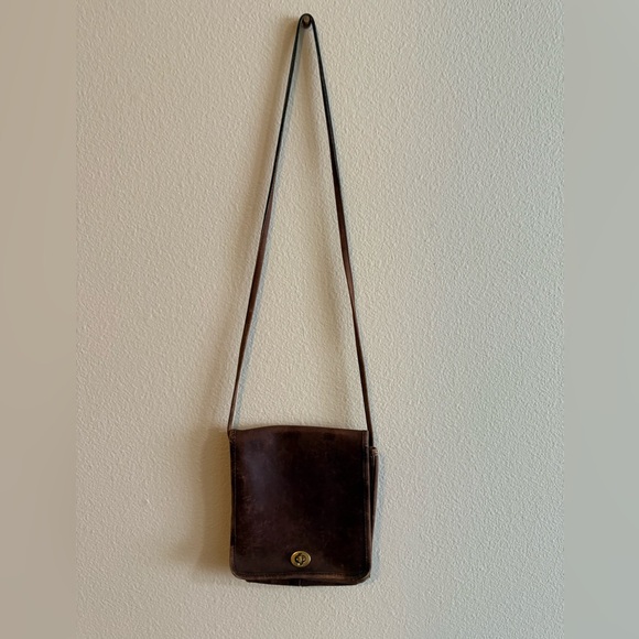 Coach | Bags | Coach Dark Brown Leather Crossbody Bag | Poshmark